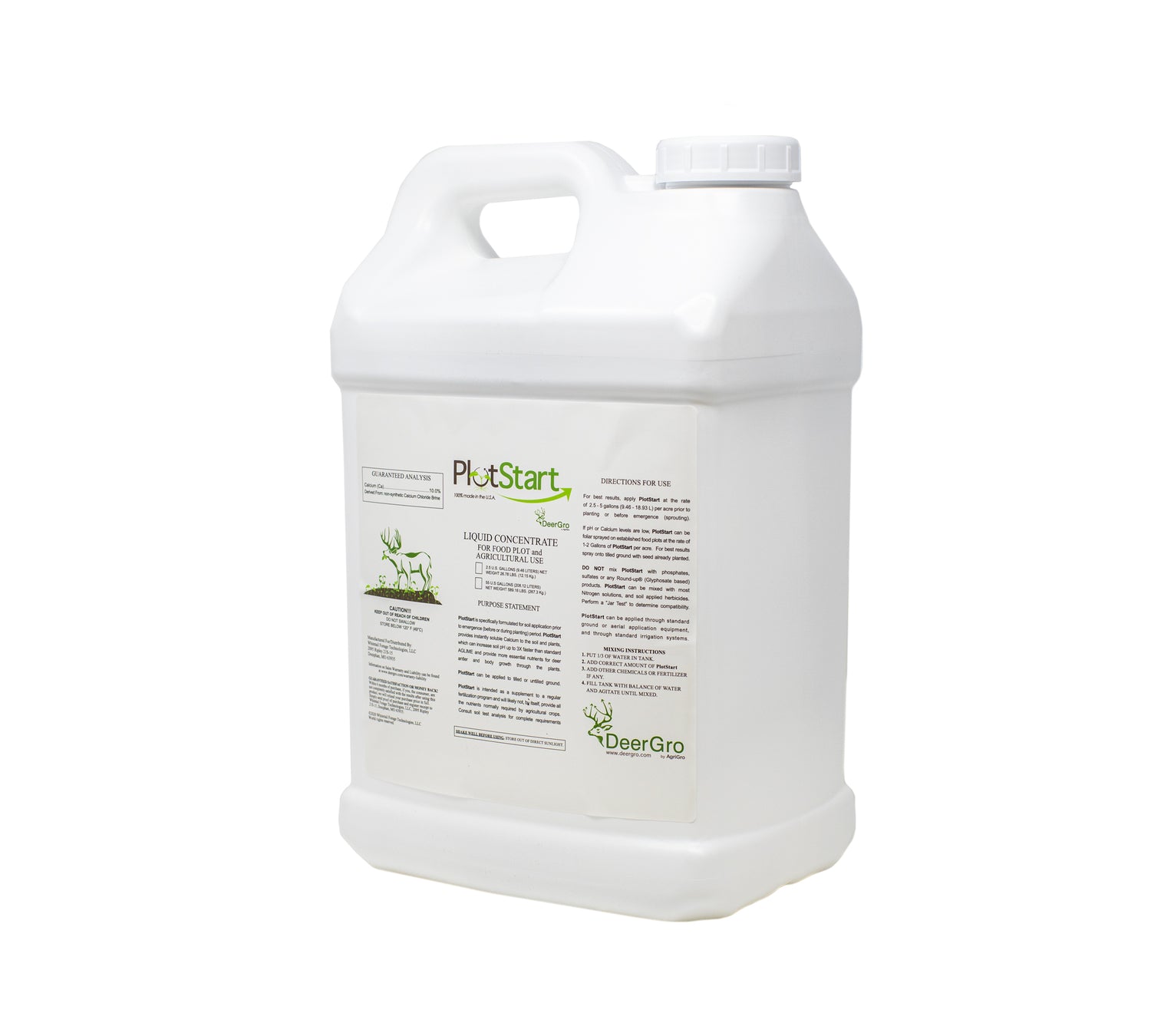 PlotStart for 2 acres pH changing liquid with calcium additive - DeerGro